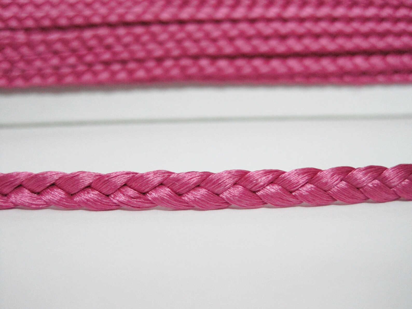 5 Yards 1/4 Braided Cord Hot Pink Cord Flat Braided - Etsy