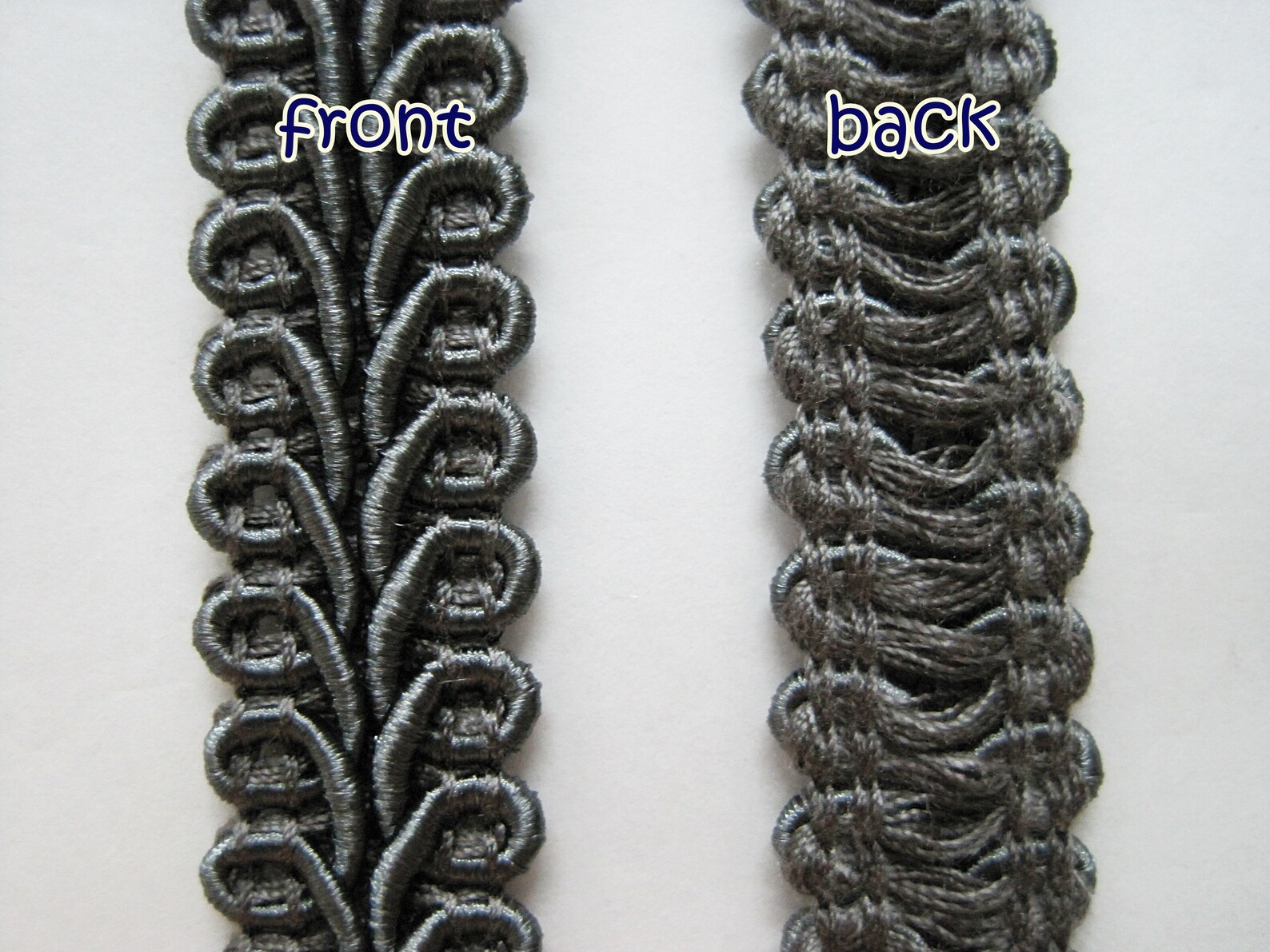 5 Yards 9/16 Dark Gray Gimp Braided Trim, Gimp Braid, Braided Cord ...