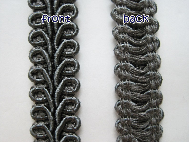 5 Yards 9/16 Dark Gray Gimp Braided Trim Gimp Braid - Etsy