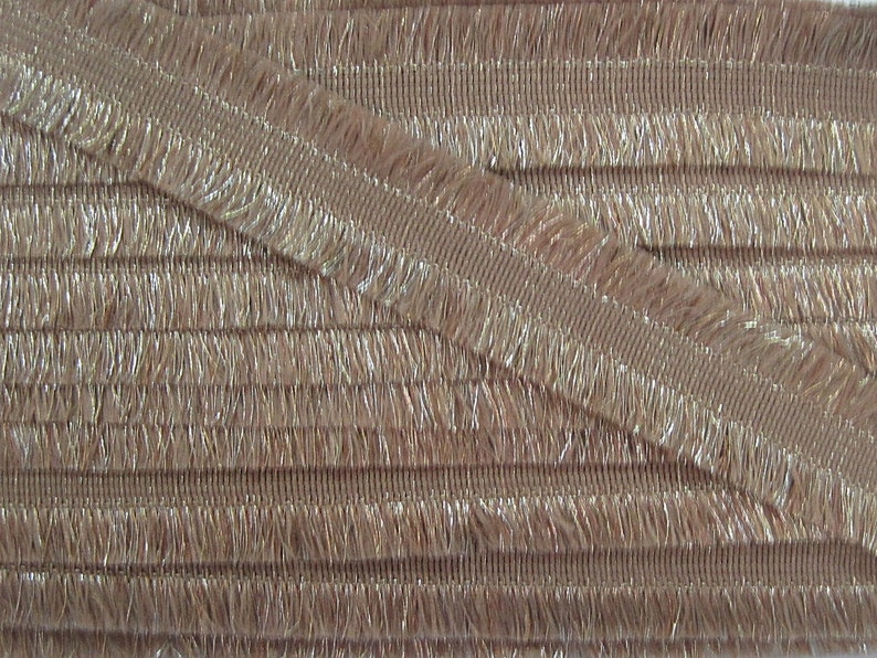 5 Yards Light Brown 2-side Tassel Trim, Brown Tassel Trim, Metallic ...