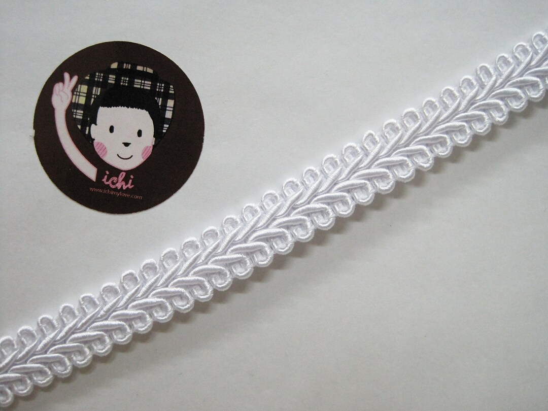 5 Yards 9/16" White Gimp Braided Trim, Gimp Braid, Braided Cord ...
