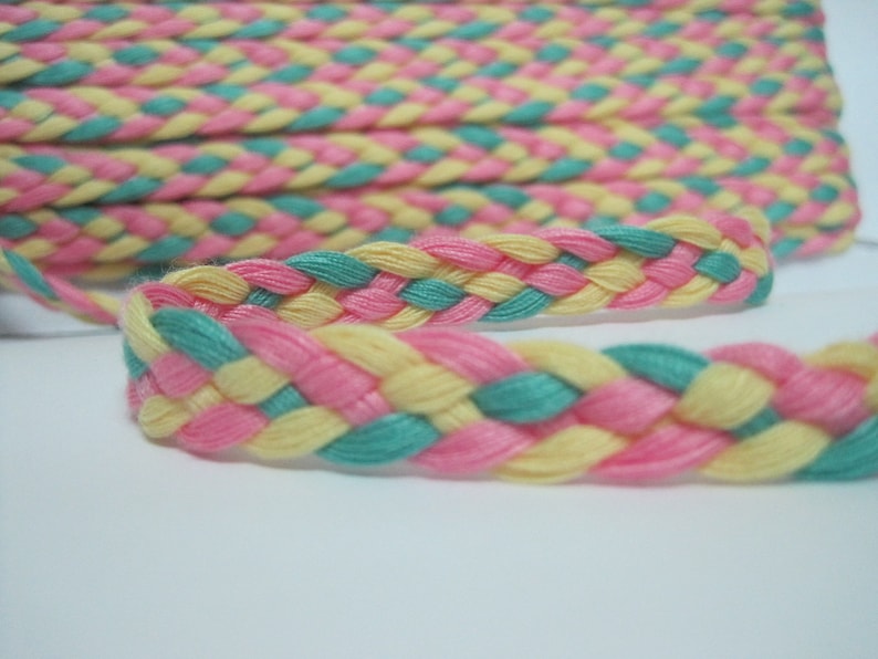 5 Yards Braided Trim Multicolored Trim Flat Braided Cord - Etsy