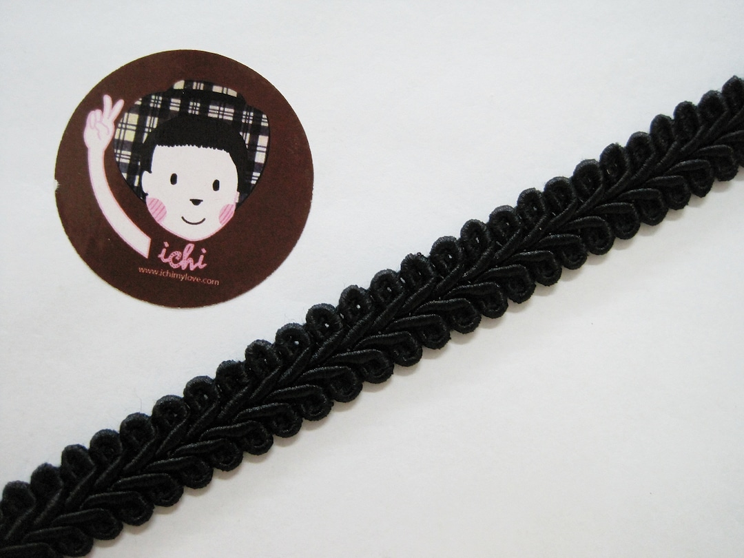 5 Yards 9/16" Black Gimp Braided Trim, Gimp Braid, Braided Cord ...