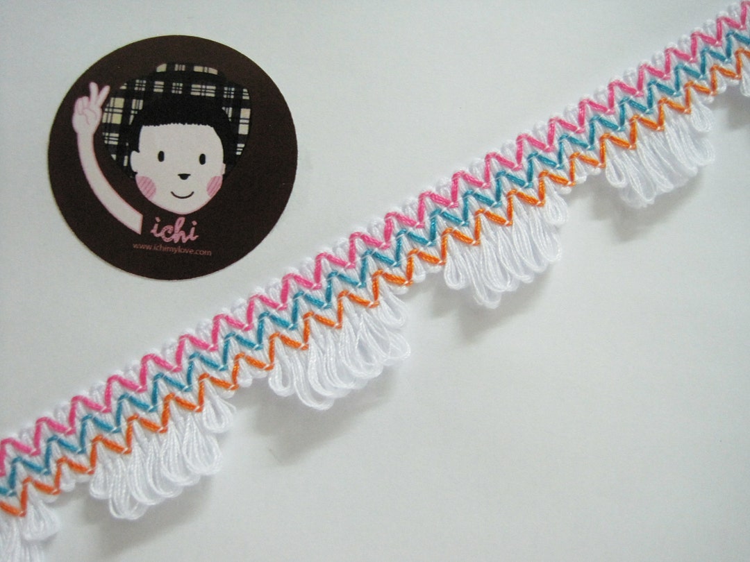 5 Yards White Scalloped Loop Trim, White Trim, White Tassel Fringe ...
