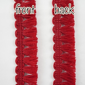 5 Yards Red Matte Mini Tassel Trim, Matte Tassel Trim, Red Trim ...
