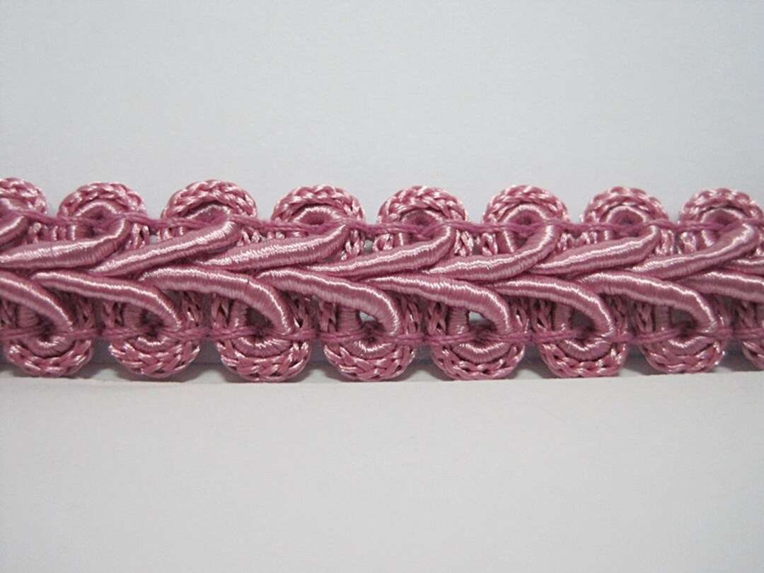 5 Yards 1/2" Mauve Pink Gimp Braided Trim, Gimp Braid, Braided Cord ...
