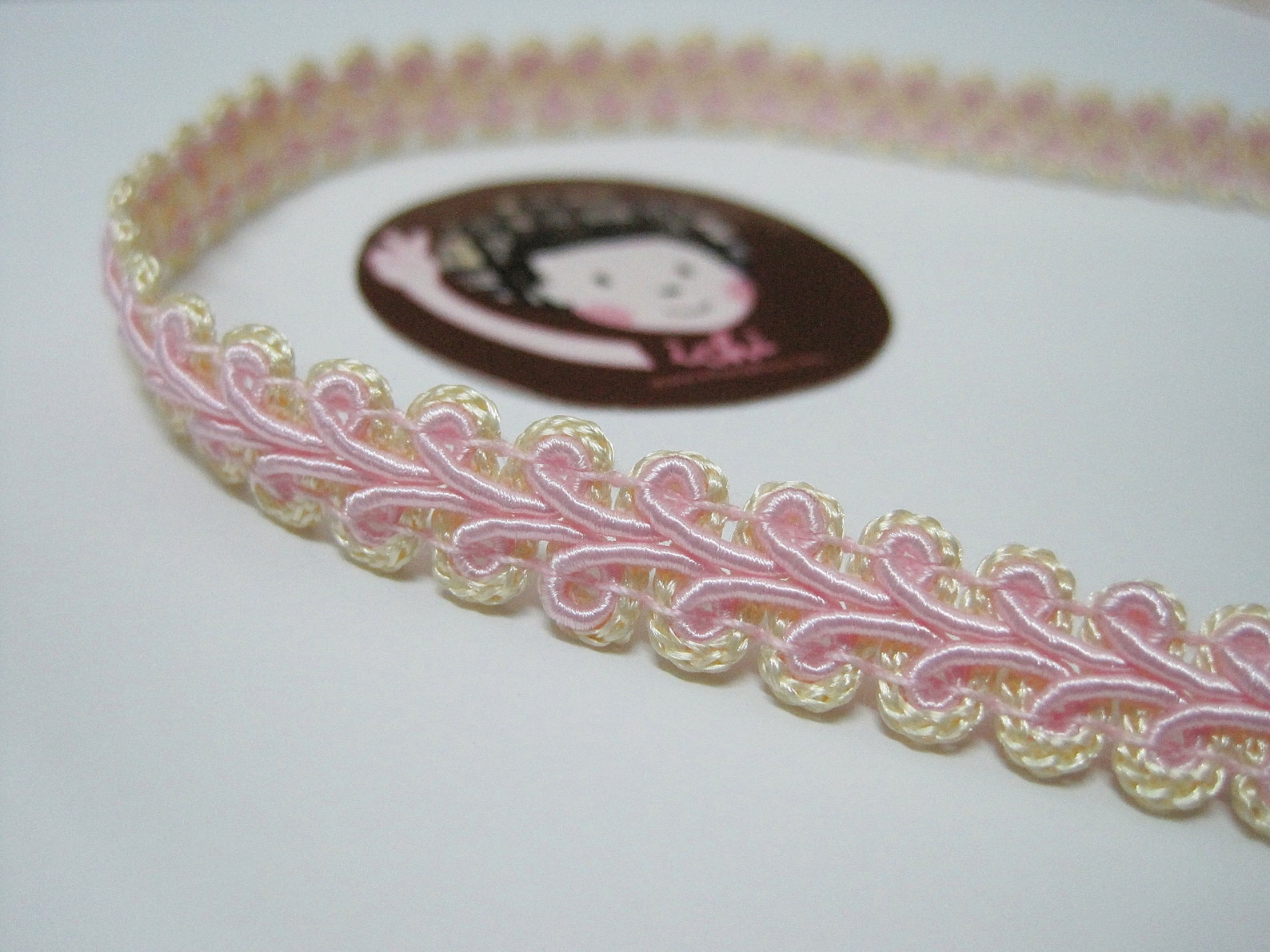 5 Yards 3/8" Soft Pink-vanilla Gimp Braided Trim, Gimp Braid, Braided ...