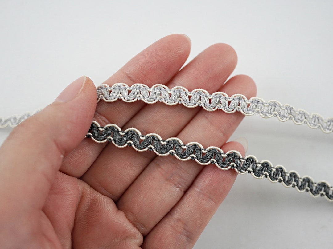 5 Yards Gray Rick Rack, Rick Rack Trim, Zig Zag Trim, Zig Zag, Ric Rac ...