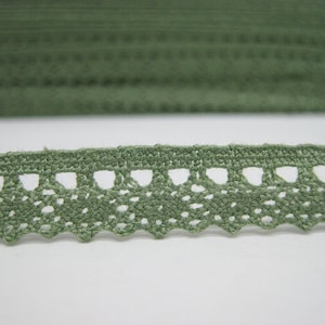 5 Yards 3/8" Green Tone Crochet Lace Trim, Teal Lace Trim, Crochet Lace ...