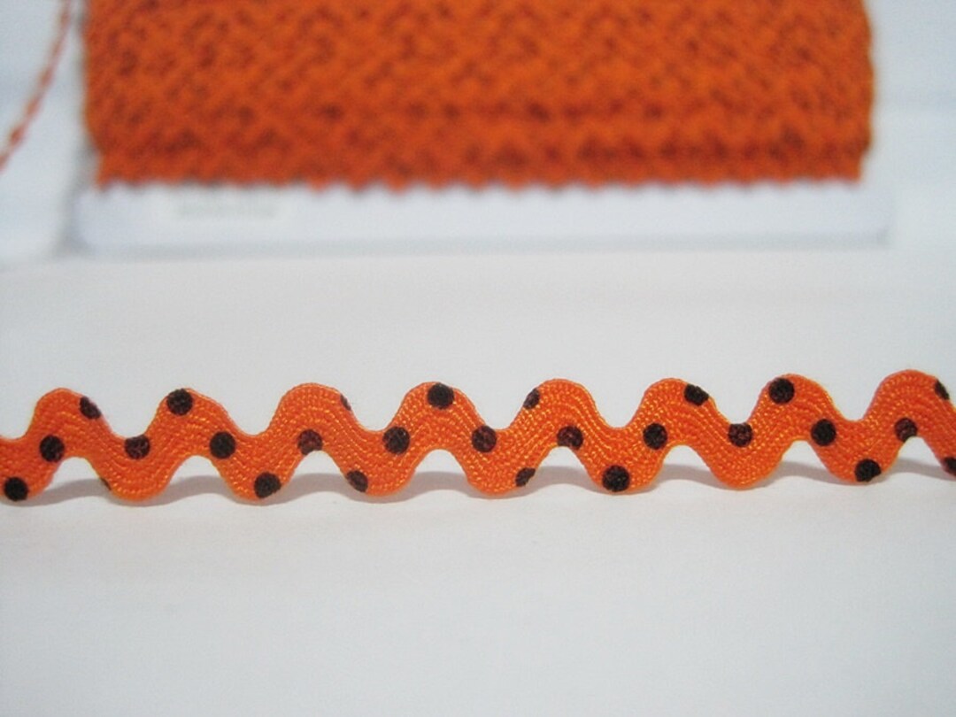 5 Yards Orange Polka Dot Mini Rick Rack Trim, Ric Rac, Rick Rack ...