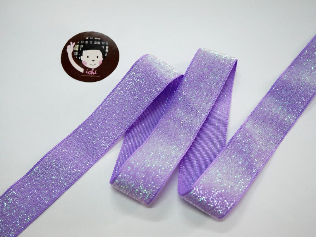 5 Yards 1" Lilac Glitter Ribbon, Metallic Ribbon, Glitter Ribbon for ...