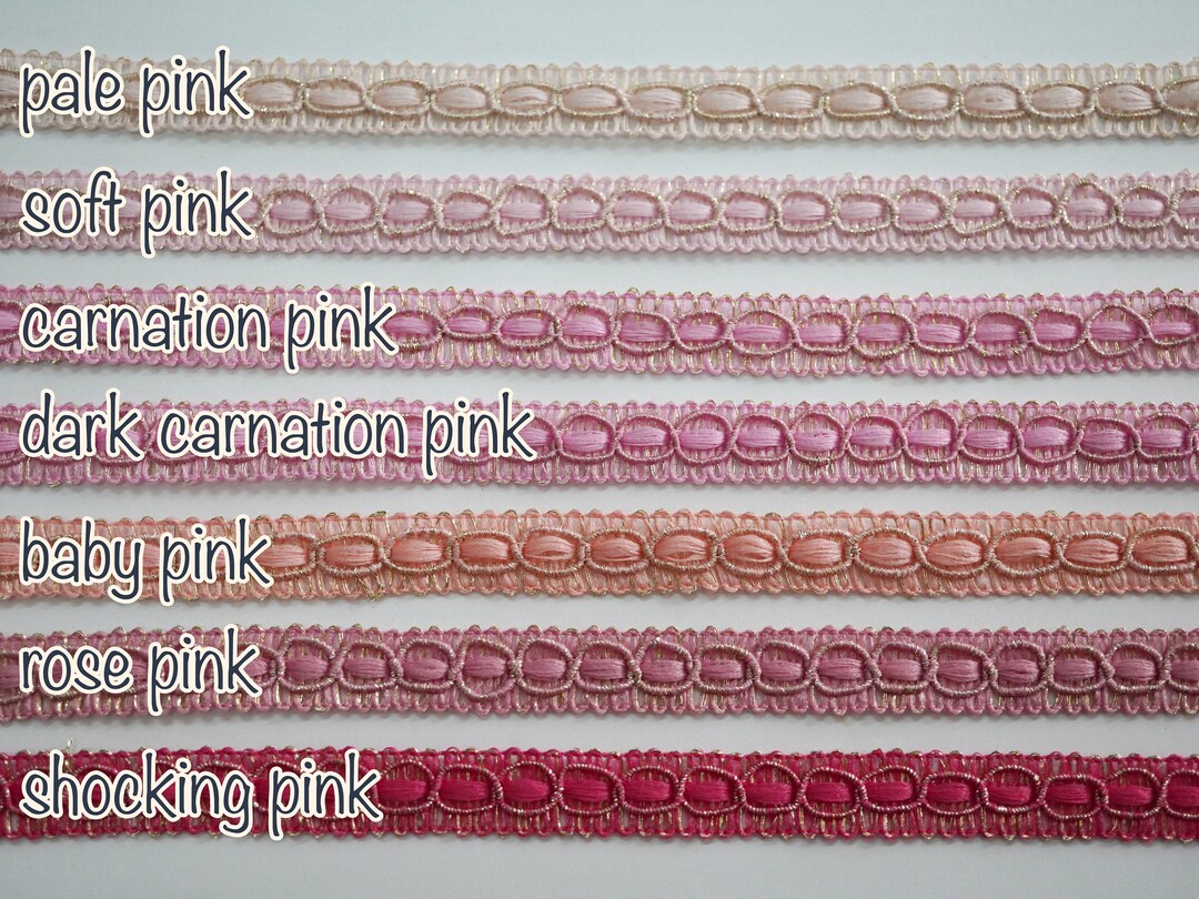 5 Yards 3/8" Pink-gold Metallic Braid, Gold Lace, Gold Braided Trim ...