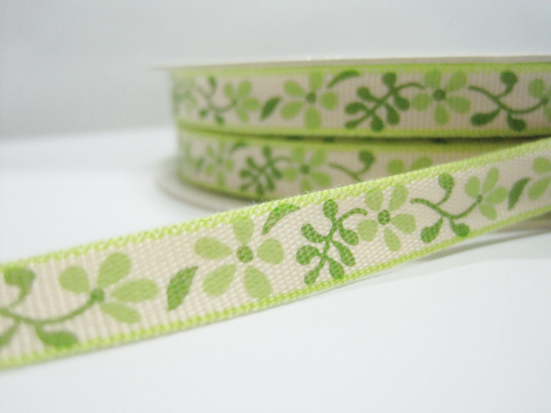 5 yards 3/8 Flower Ribbon Printed Ribbon FLower | Etsy