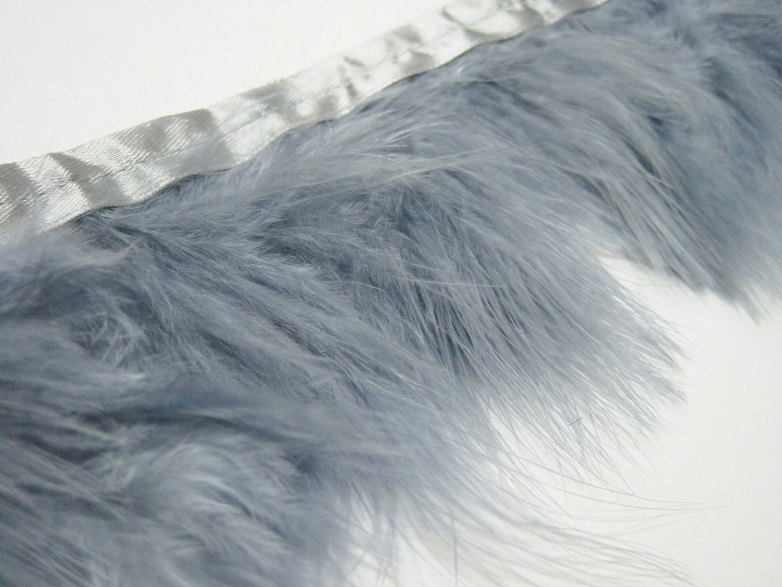 1 Yard Fur Trim, Gray Bird Fringe, Bird Feather Trim, Turkey Feather ...