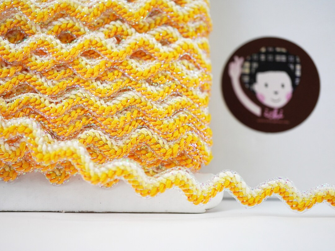 5 Yards 1/2" Sparkly Rick Rack, Rick Rack Trim, Glitter Rick Rack, Wavy ...