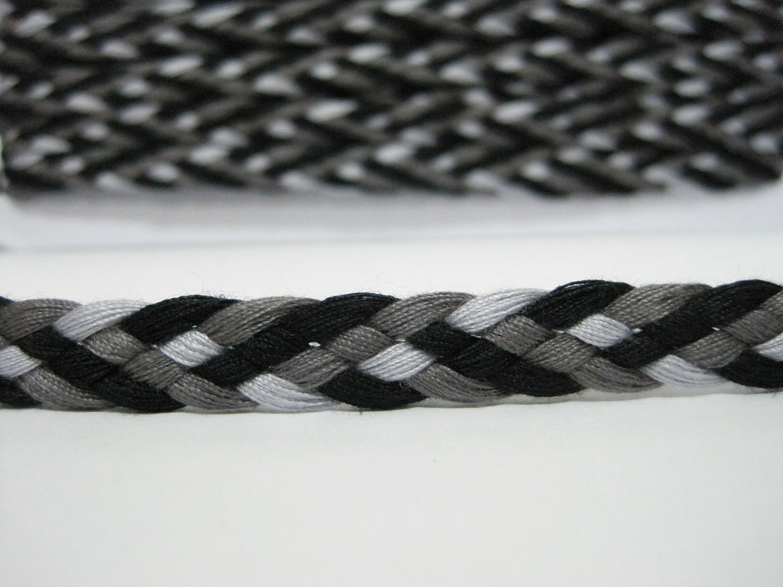 5 Yards Braided Trim, Multicolored Trim, Flat Braided Cord, Braided ...