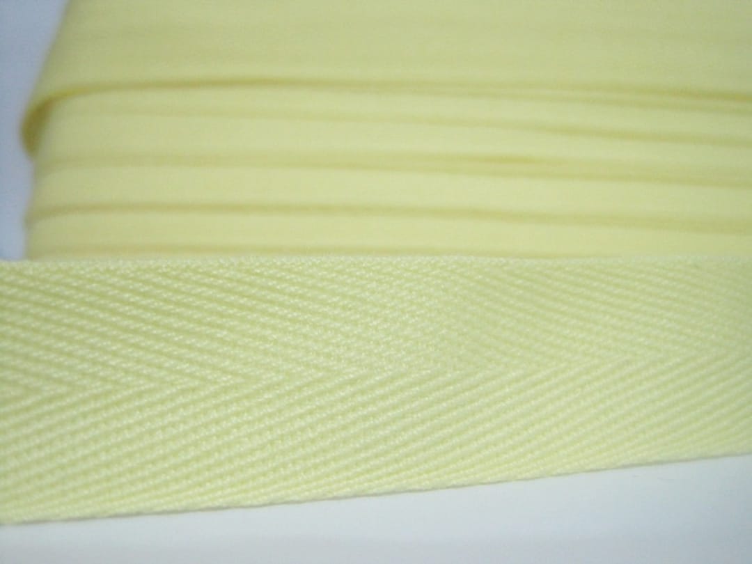 5 Yards 3/4" Light Yellow Wide Herringbone Tape, Yellow Trim, Yellow ...