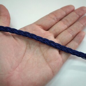 5 Yards 1/4" Navy Blue Braided Cord, Braided Gimp Trim, Scroll Braid ...