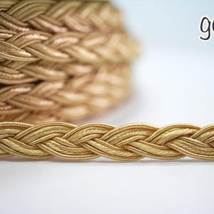 5 Yards 1/4" Gold Braided Cord, Braided Gimp Trim, Scroll Braid Trim ...