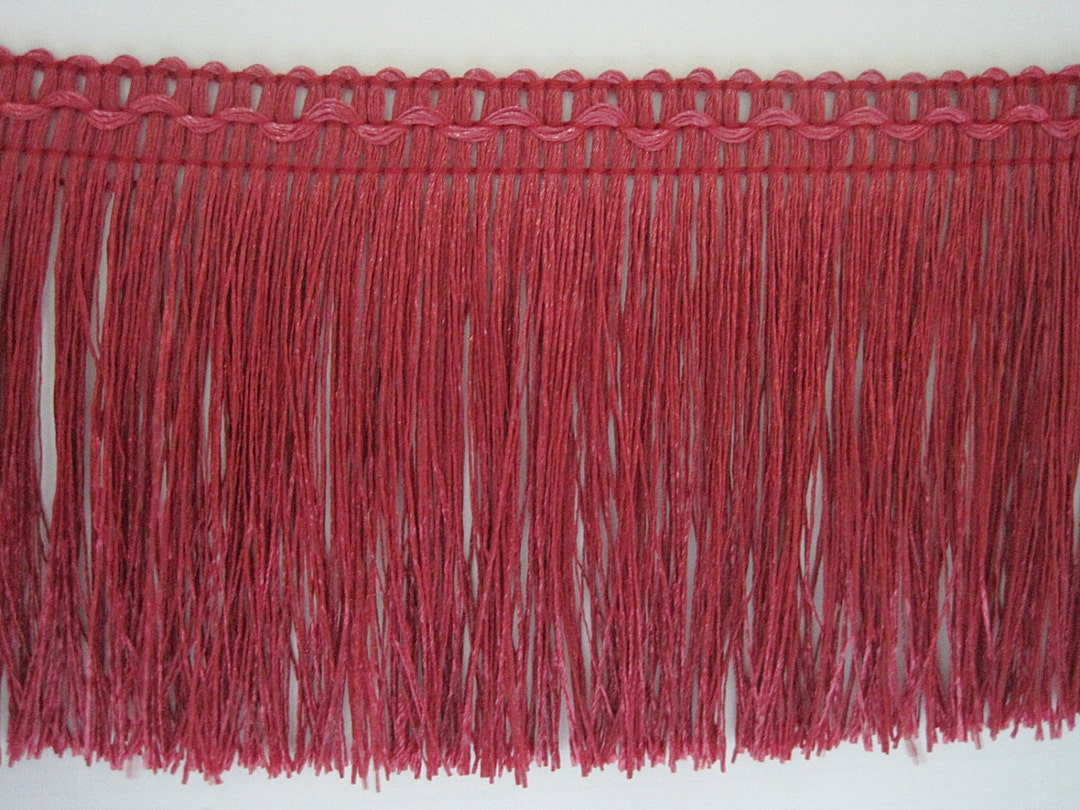 1 Yard 3" Ruby Chainette Fringe, Red Trim, Fringe Tassel Trim ...