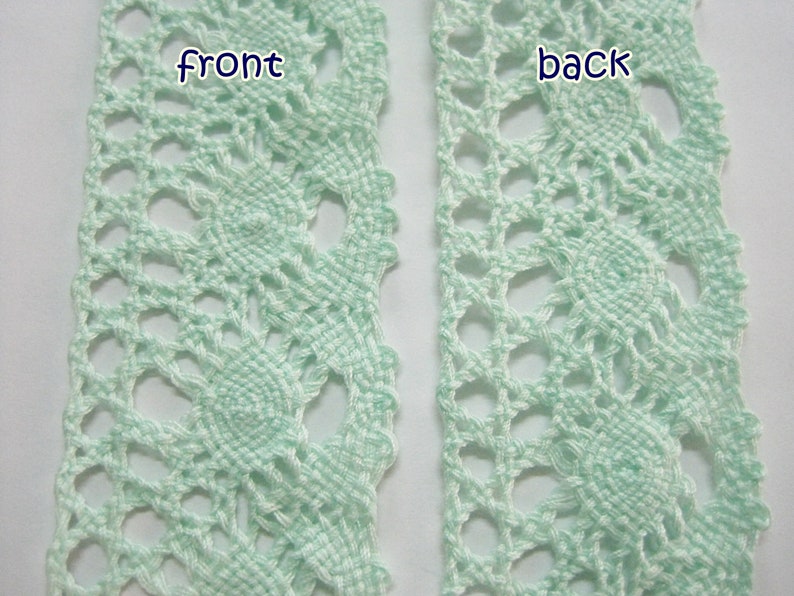 5 Yards Mint Cotton Wide Lace Trim Crochet Lace Trim Mint | Etsy
