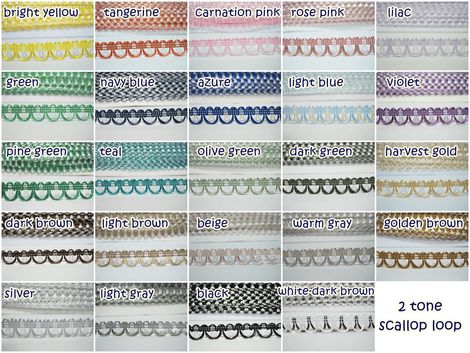 5 Yards Beige-white Scallop Loop Loop Trim Braided Trim - Etsy