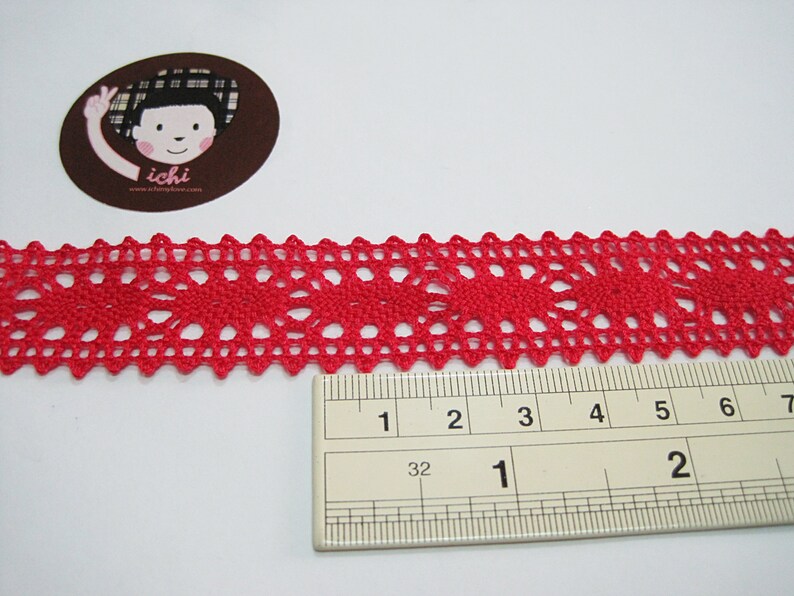 5 yards 1 Red Crochet Lace Trim Lace Trim Crochet Lace | Etsy