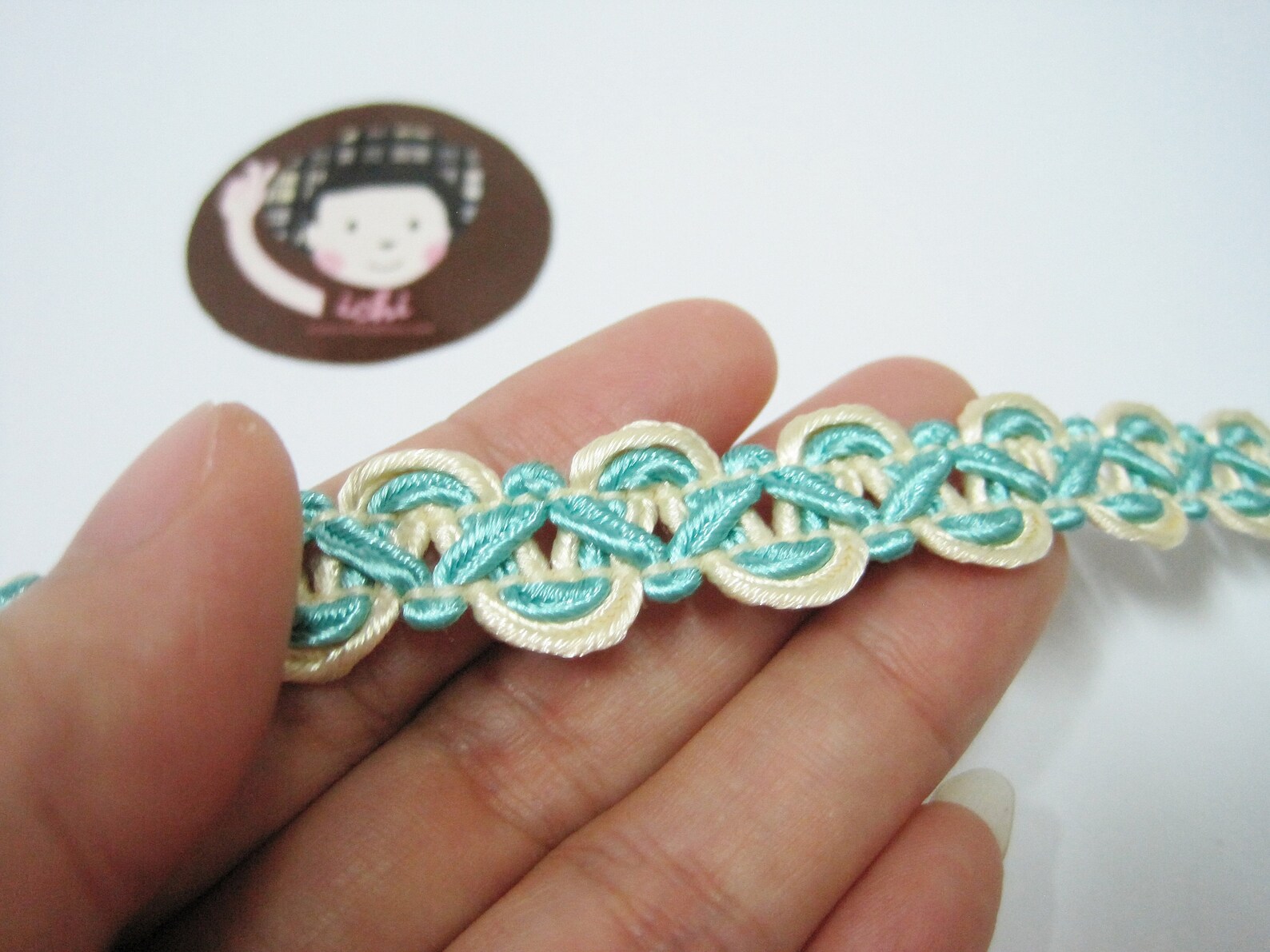 5 Yards Aqua Green-vanilla Braid Braided Trim Loop Trim | Etsy