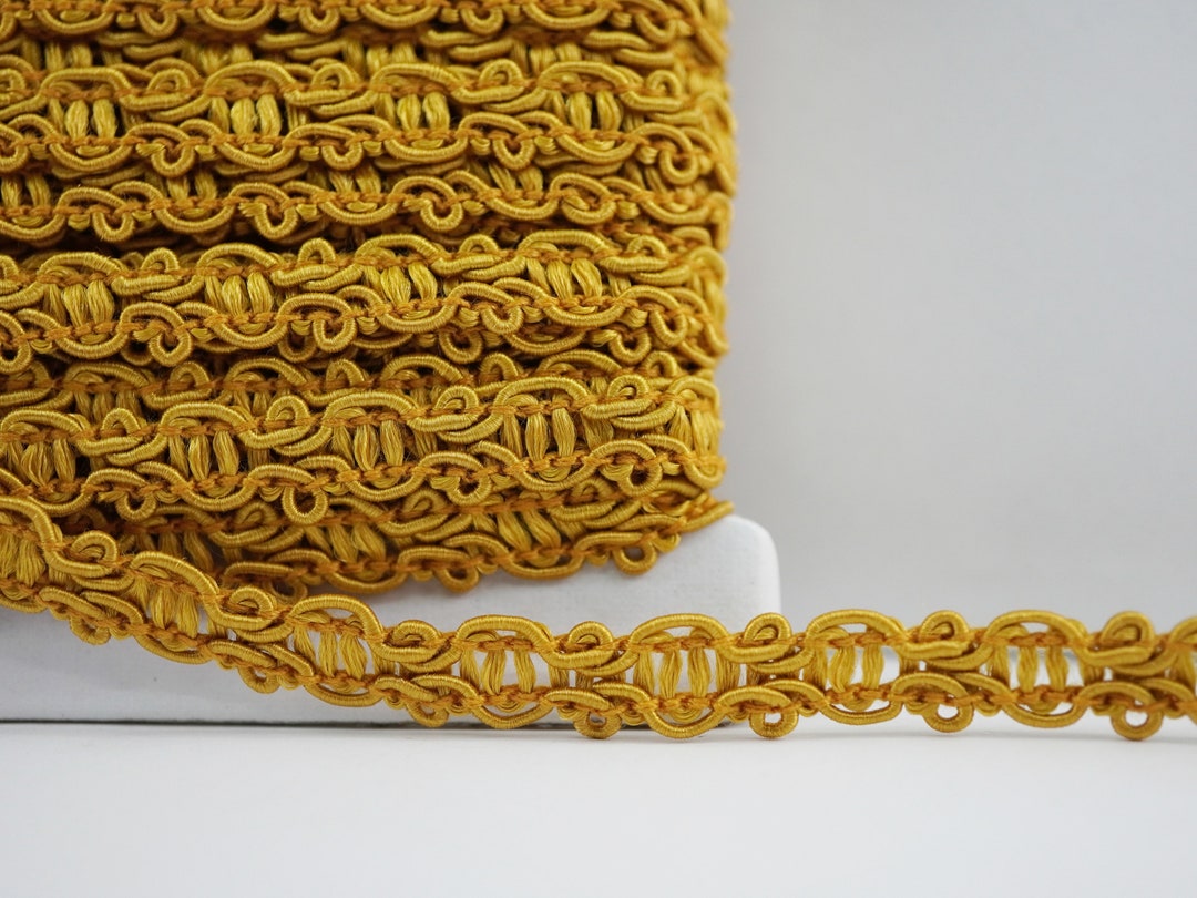 5 Yards 5/16" Classic Gold Braided Trim, Gimp Braid, Braided Gimp Trim ...