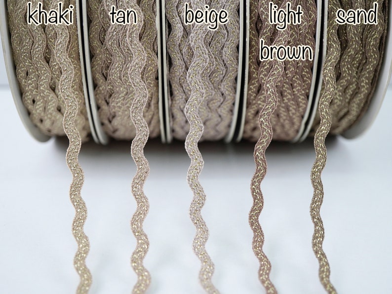 5 Yards Brown Rick Rack With Gold Metallic Tiny Rick Rack - Etsy