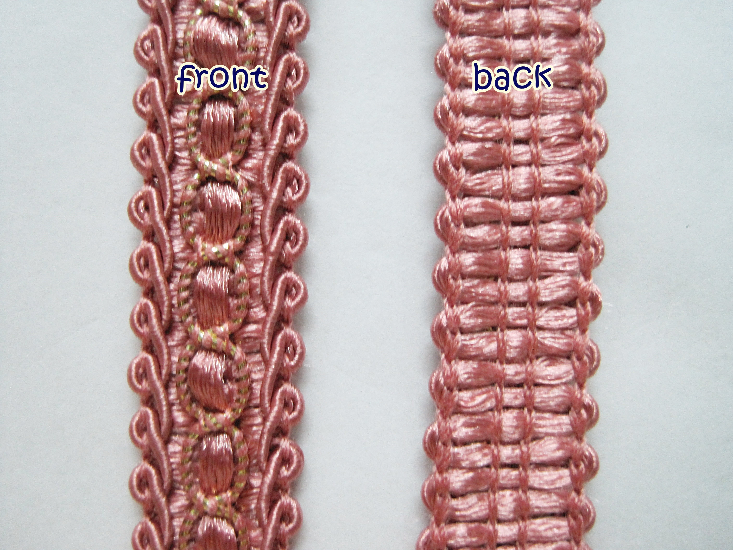 5 Yards 1/2" Rose Pink Gimp Braid Trim, Gimp Braid, Braided Gimp Trim ...