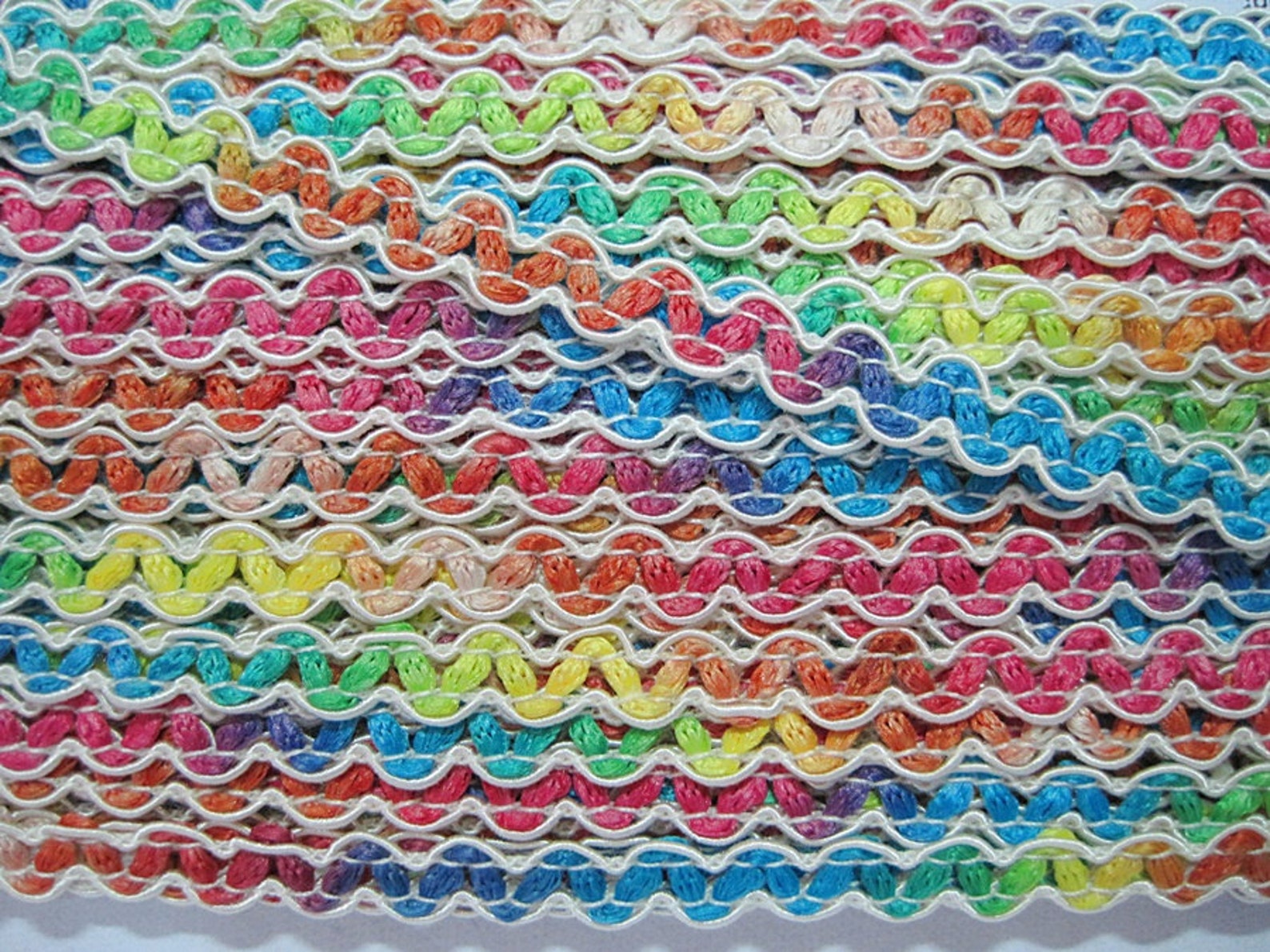 5 Yards Rainbow Rick Rack Trim Multicolored Rick Rack Trim - Etsy