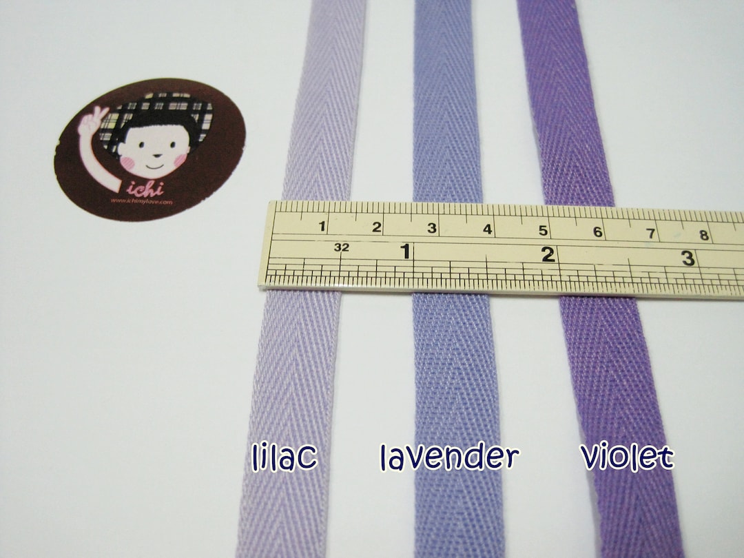 5 Yards 1/2" Purple Herringbone Tape, Lavender Twill Tape, Violet ...