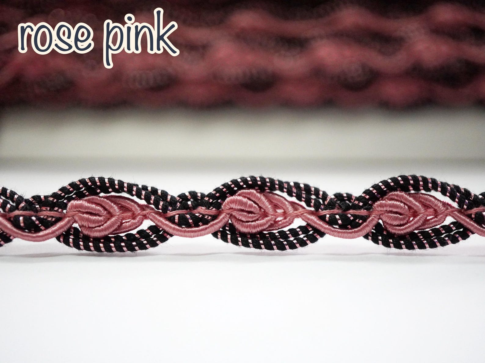 5 Yards Pink Flower Braid With Pink Metallic, Flower Trim, Flower Lace ...