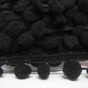 5 Yards Black Mini Pom Pom Trim, Mini Pom Pom Trim, Black Pom Pom Trim ...