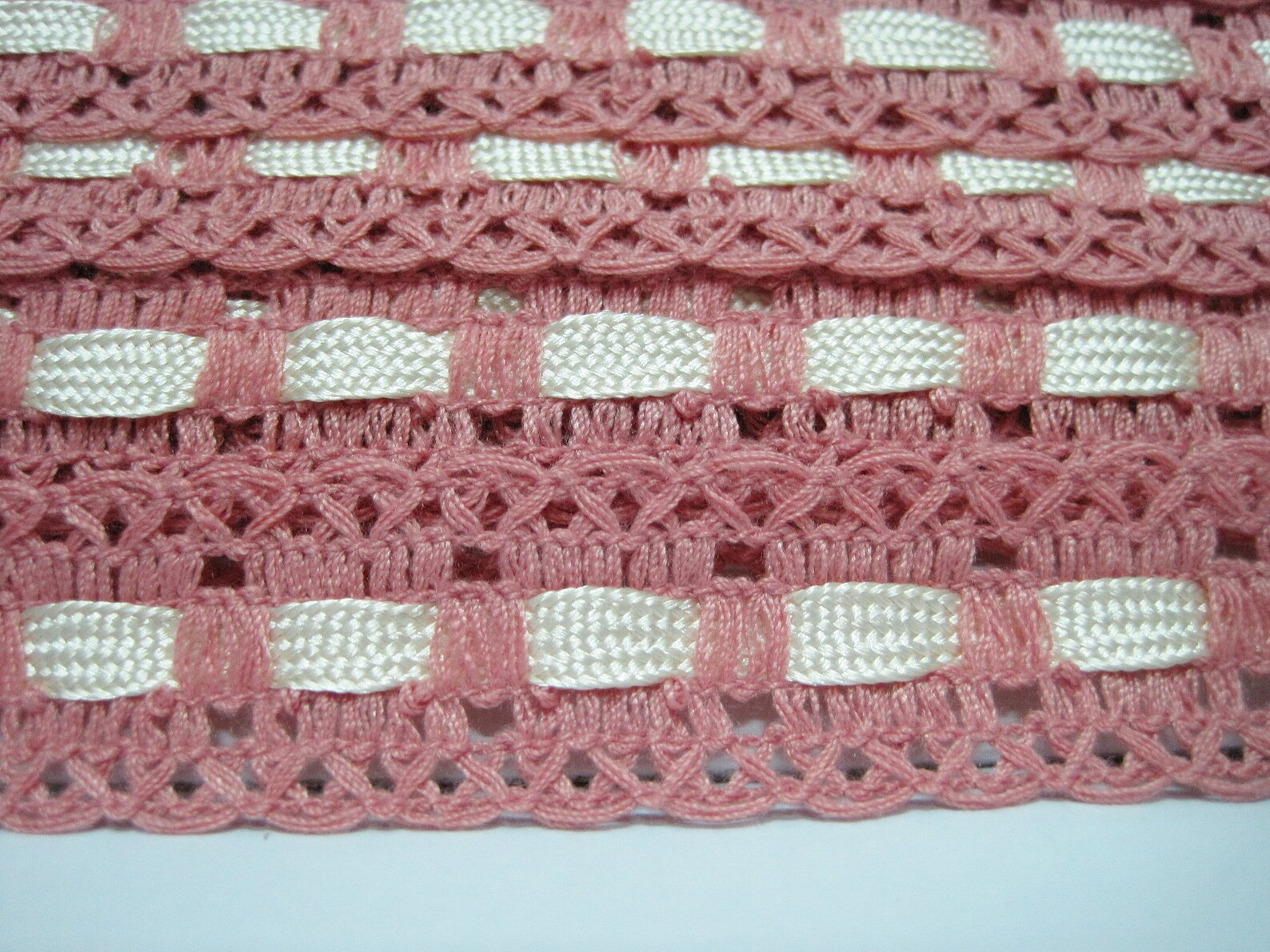 5 Yards Rose Pink Lace Trim With Vanilla Ribbon Insert Lace - Etsy