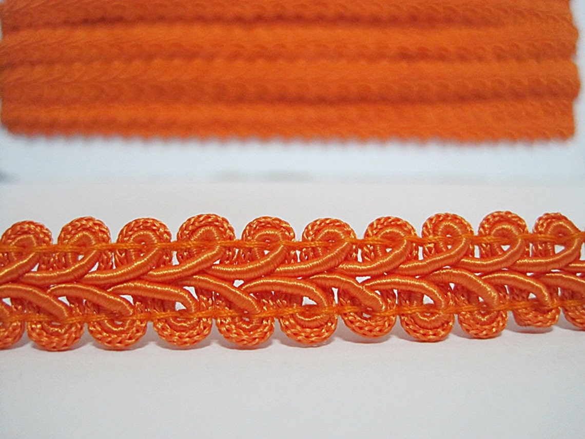5 Yards 1/2 Orange-red Gimp Braided Trim Gimp Braid - Etsy