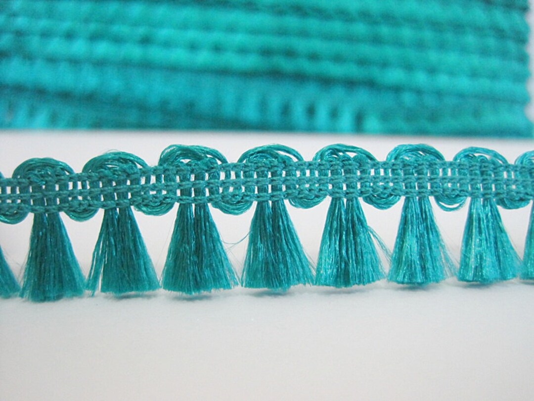 5 Yards Teal Mini Tassel Trim, Teal Trim, Wholesale Trim, Trim Lot ...
