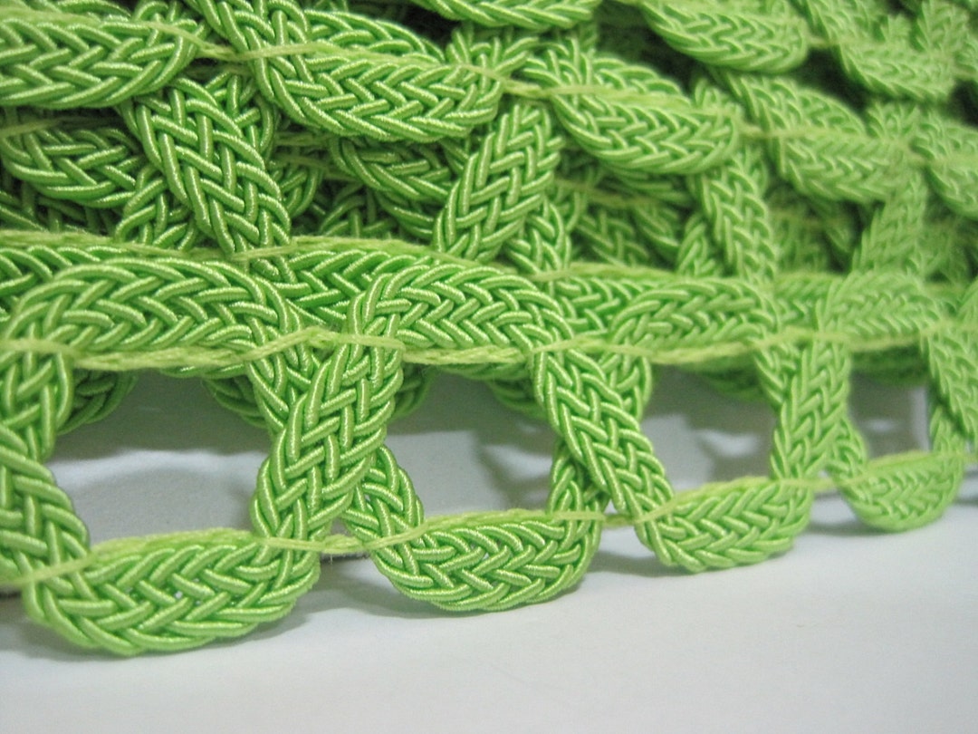 5 Yards of Lime Green Wide Braided, Wholesale Trim, Bag Handle ...