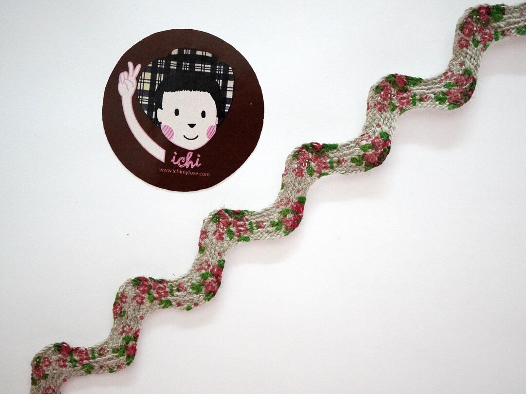 5 Yards 5/8" Flower Linen Rick Rack, Linen Trim, Linen Ribbon, Linen ...