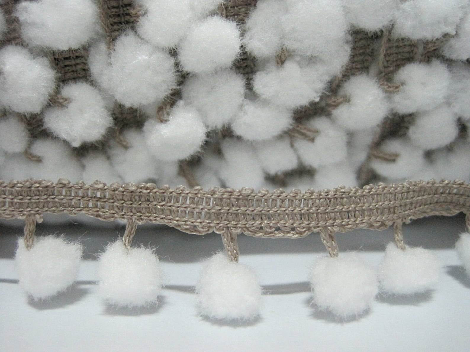 5 Yards Off-white Mini Pom Pom With Warm Gray Trim - Etsy