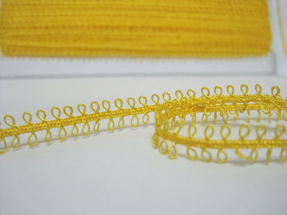 5 Yards Bright Yellow Picot Trim, Picot Edge Trim, Picot Edge Ribbon ...