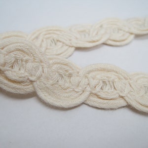 5 Yards 100% Cotton Cream Braided Trim, Cotton Trims, Unbleached Cotton ...