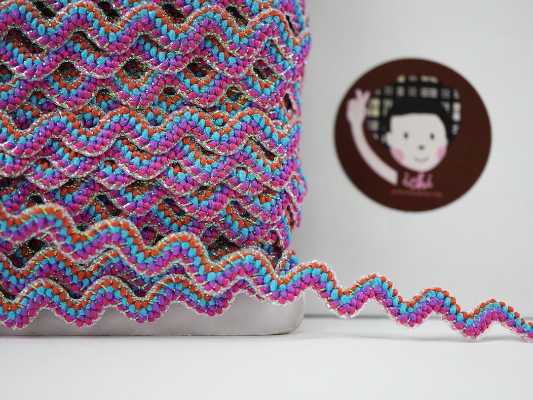 5 Yards 1/2" Sparkly Rick Rack, Rick Rack Trim, Glitter Rick Rack, Wavy ...