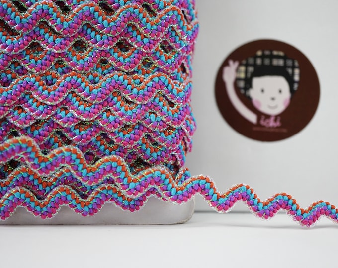 5 Yards 1/2 Sparkly Rick Rack, Rick Rack Trim, Glitter Rick Rack, Wavy ...