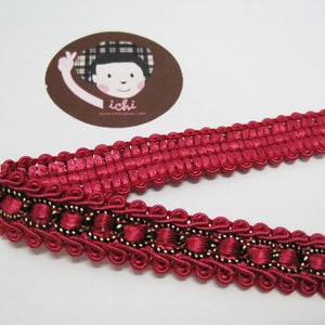 5 Yards 1/2" Ruby Gimp Braid Trim, Gimp Braid, Braided Gimp Trim ...