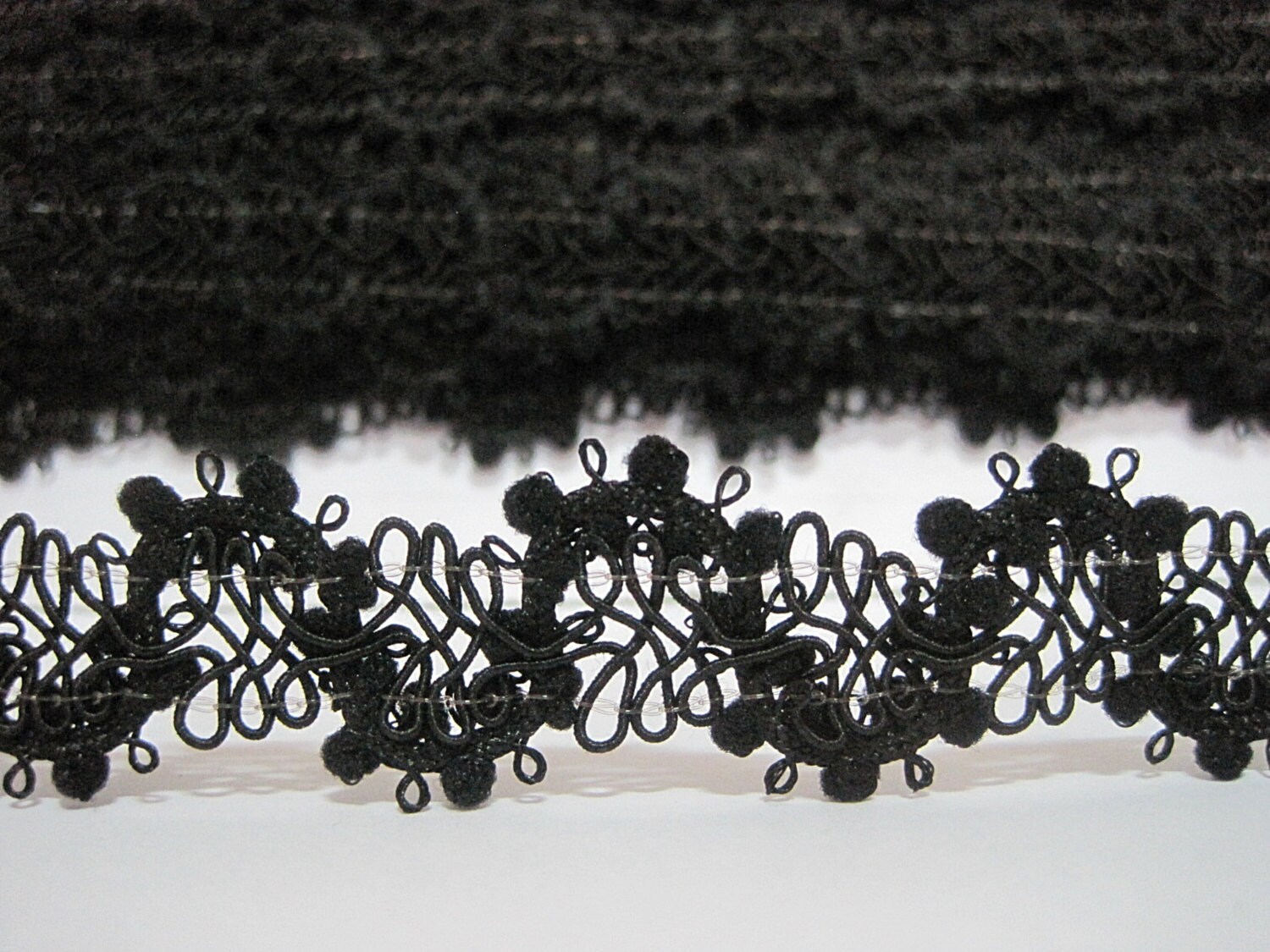 5 Yards Black Picot Braided Trim, Picot Trim, Rick Rack, Braided Trim ...
