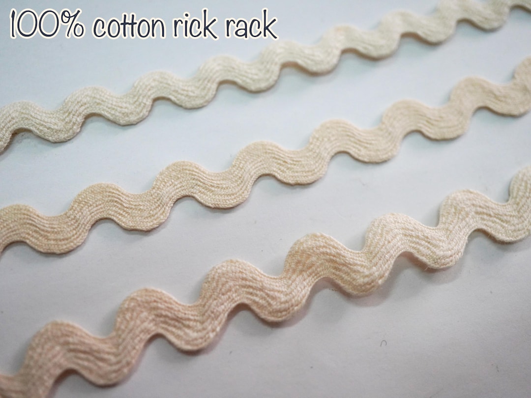 5 Yards 100% Cotton Rick Rack, Cotton Trims, Unbleached Cotton Trim ...