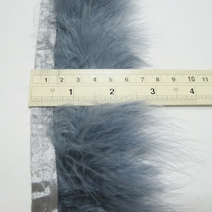 1 Yard Fur Trim, Gray Bird Fringe, Bird Feather Trim, Turkey Feather ...