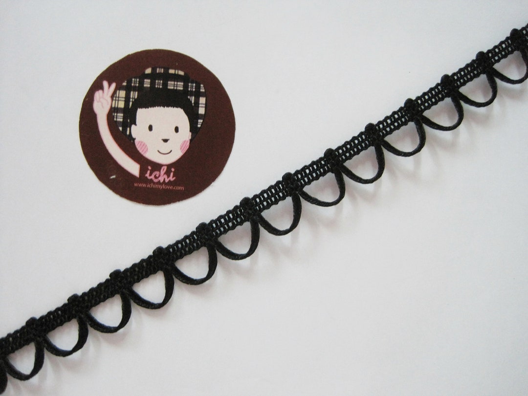 5 Yards Black Loop Trim, Loop Trim, Braided Trim, Button Looping Trim ...